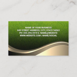 Golden Tree Logo | Grass Flower Garden Business Card | Zazzle