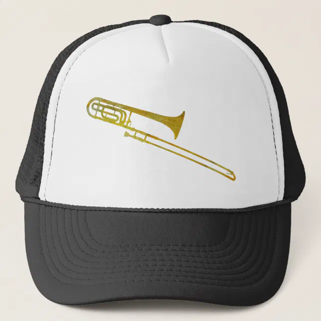 Golden Trombone Trucker Hat | Zazzle