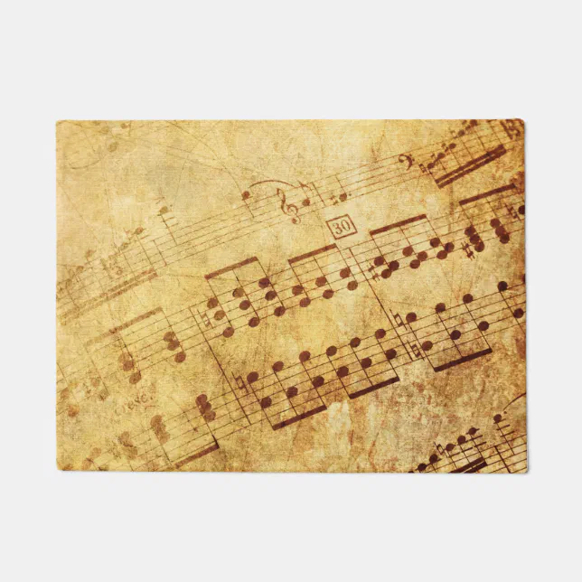 Golden Vintage Antique Sheet Music Score Sheet Doormat | Zazzle