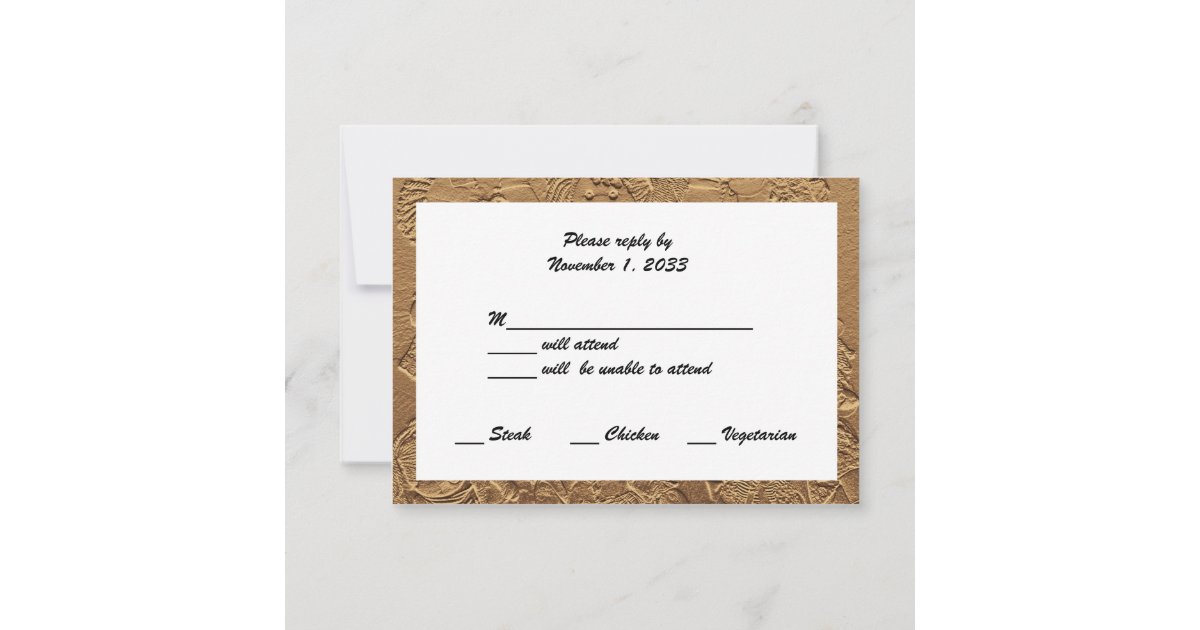 Golden Wedding Anniversary RSVP Cards | Zazzle
