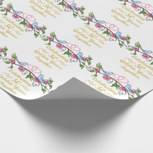 Golden Wedding Anniversary Wrapping Paper | Zazzle