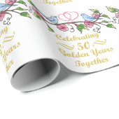 Golden Wedding Anniversary Wrapping Paper | Zazzle