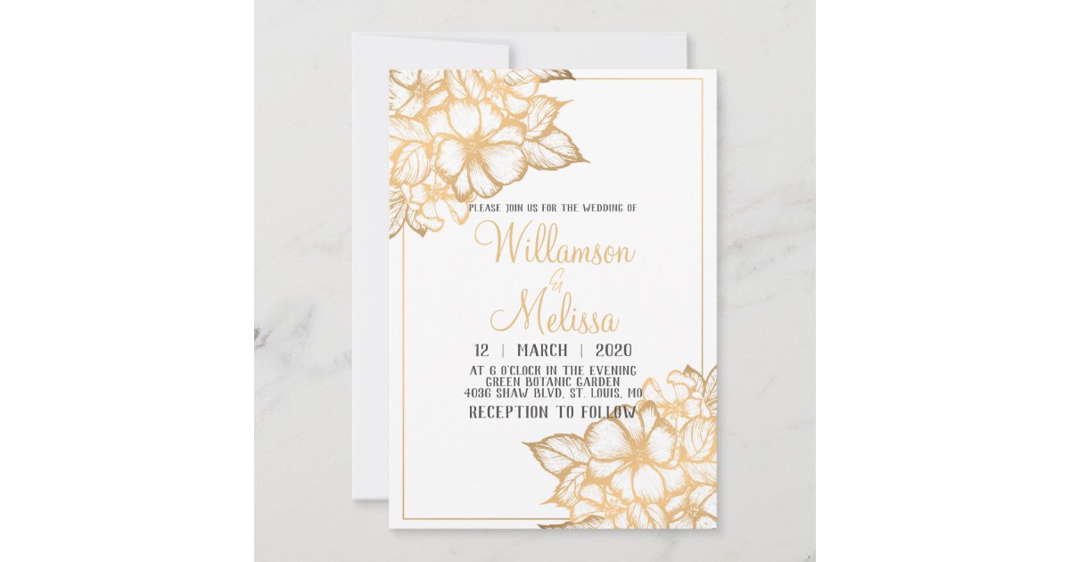 Golden Wedding Invitation | Zazzle