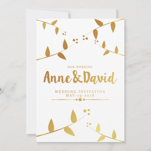 Golden Wedding Invitation | Zazzle