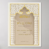 Golden Welcome Sign for Islamic Nikah Wedding | Zazzle