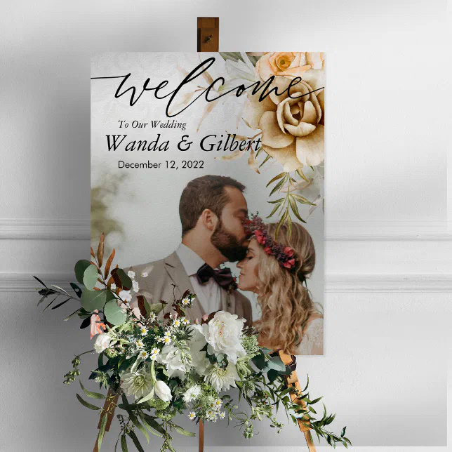 Golden Welcome Wedding Poster | Zazzle