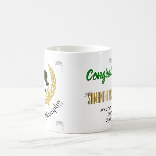 Golden Wreath PhD Doctor Degree Graduation Coffee Mug | Zazzle