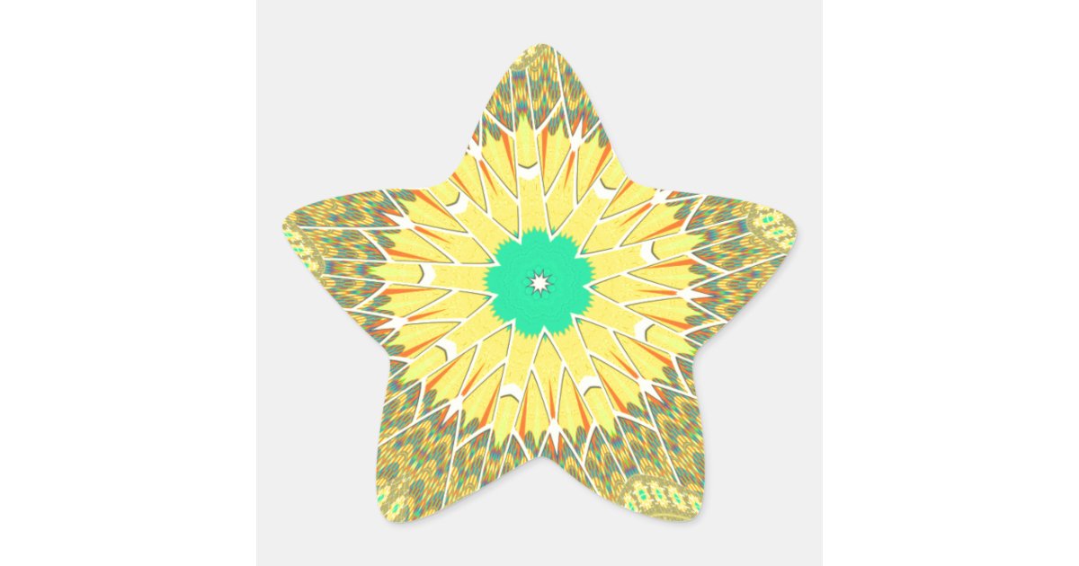 Golden Yellow African ethnic tribal pattern Art Star Sticker | Zazzle