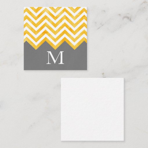 Golden Yellow Gray Chevron Color Block Note Card | Zazzle