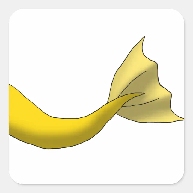 Golden Yellow Mermaid Tail Square Sticker | Zazzle