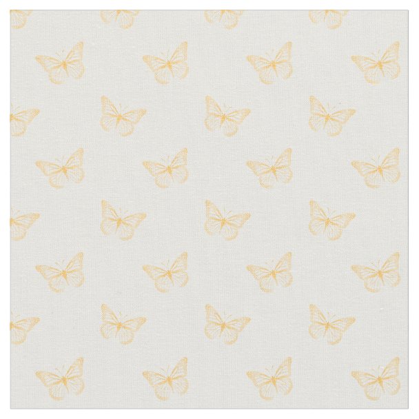 Yellow Monarch Butterfly Pattern Fabric | Zazzle