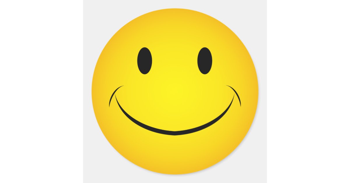 Golden Yellow Smiley Face Sticker | Zazzle.com