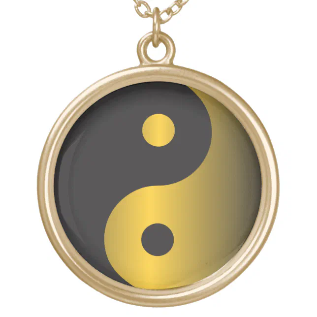 Golden Yin-Yang Gold Plated Necklace | Zazzle