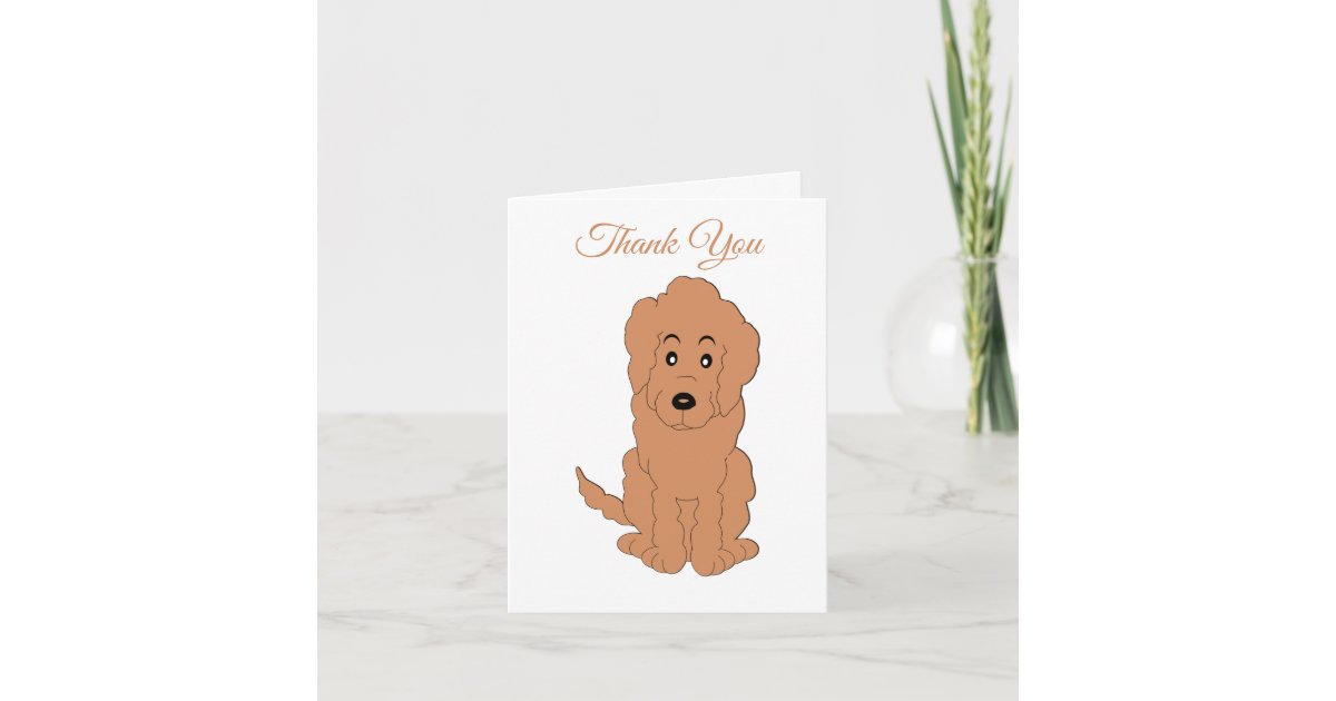 Goldendoodle Design Thank You Card | Zazzle