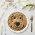 Goldendoodle Dog 3D Inspired Paper Plates | Zazzle