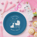 Goldendoodle Dog Baby Shower Boy Blue Paper Plates | Zazzle