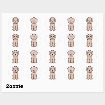 Goldendoodle Dog Cartoon Classic Round Sticker | Zazzle