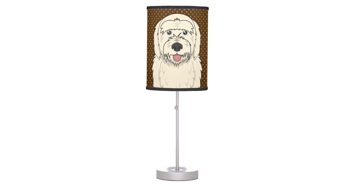 Goldendoodle Dog Cartoon Paws Table Lamp | Zazzle