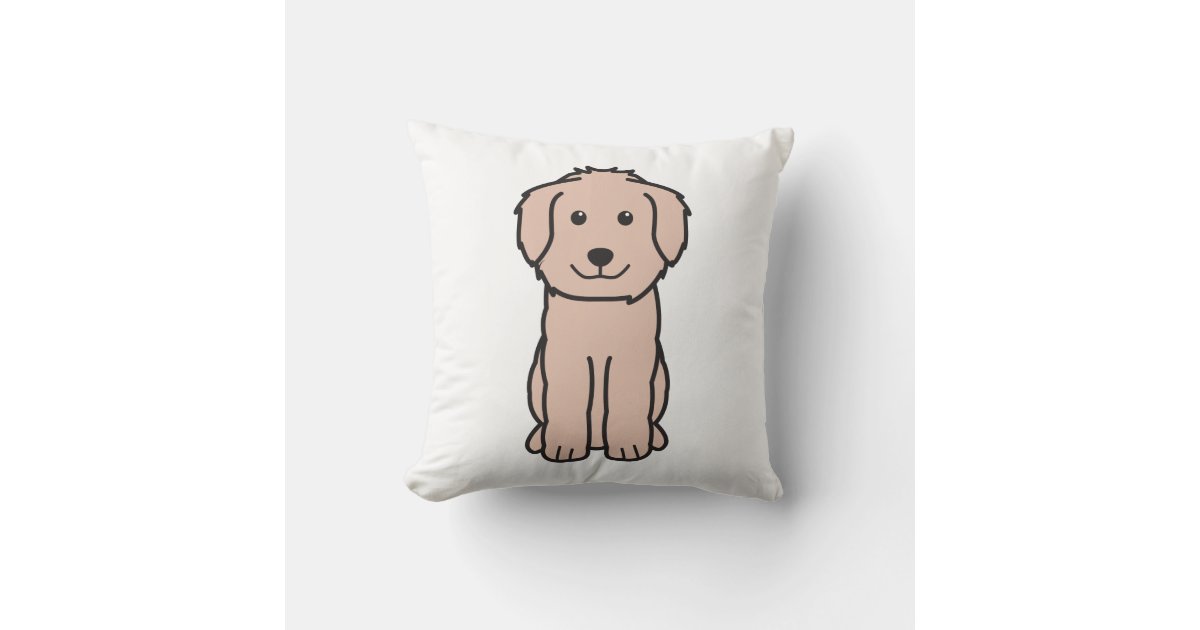 Goldendoodle Dog Cartoon Throw Pillow | Zazzle