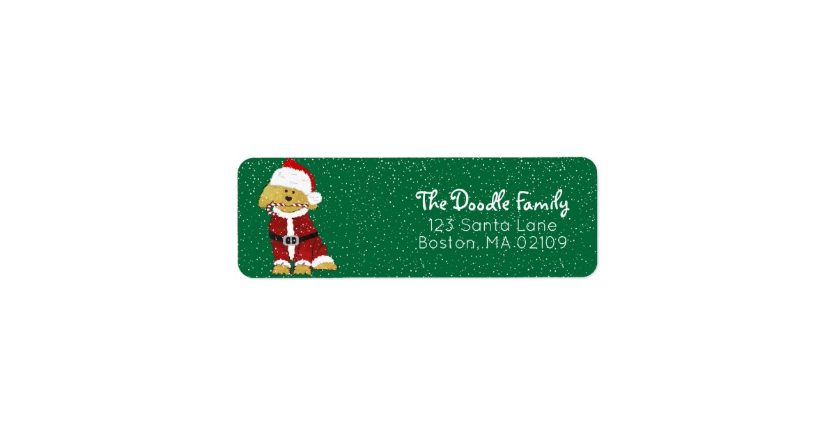 Goldendoodle Dog Santa Paws Label | Zazzle