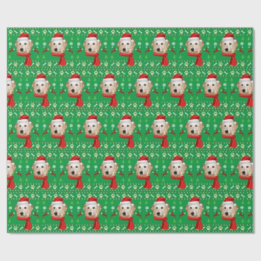 Goldendoodle Dog Ugly Christmas Wrapping Paper | Zazzle
