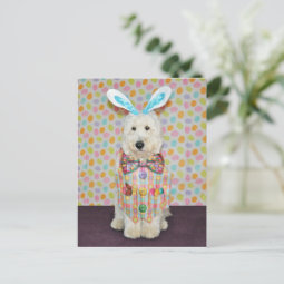Goldendoodle Easter postcard | Zazzle