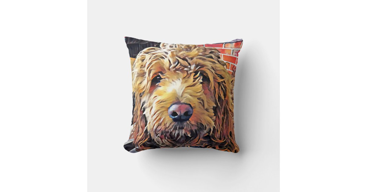 Goldendoodle puppy pillow | Zazzle