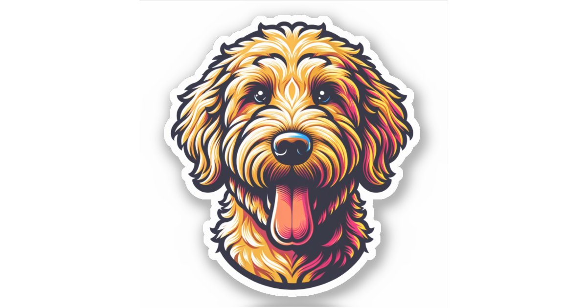 Goldendoodle Vinyl Dog Sticker | Zazzle
