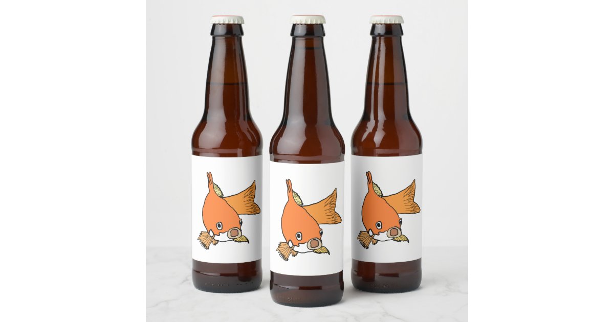 Goldfish Beer Bottle Label | Zazzle