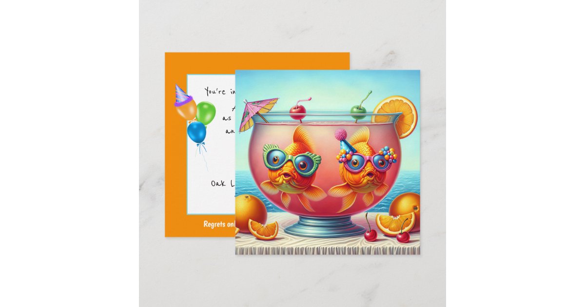 Goldfish Birthday Party Invitation | Zazzle