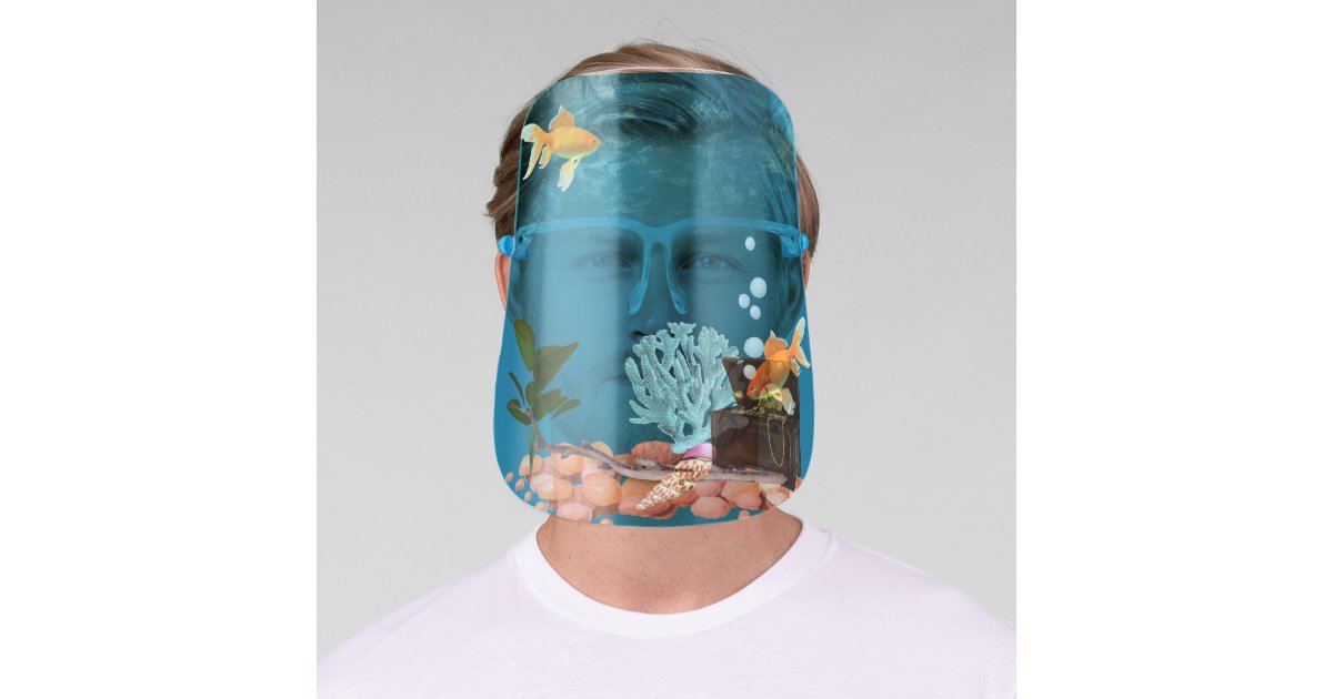 Goldfish Bowl Underwater Cute Face Shield | Zazzle