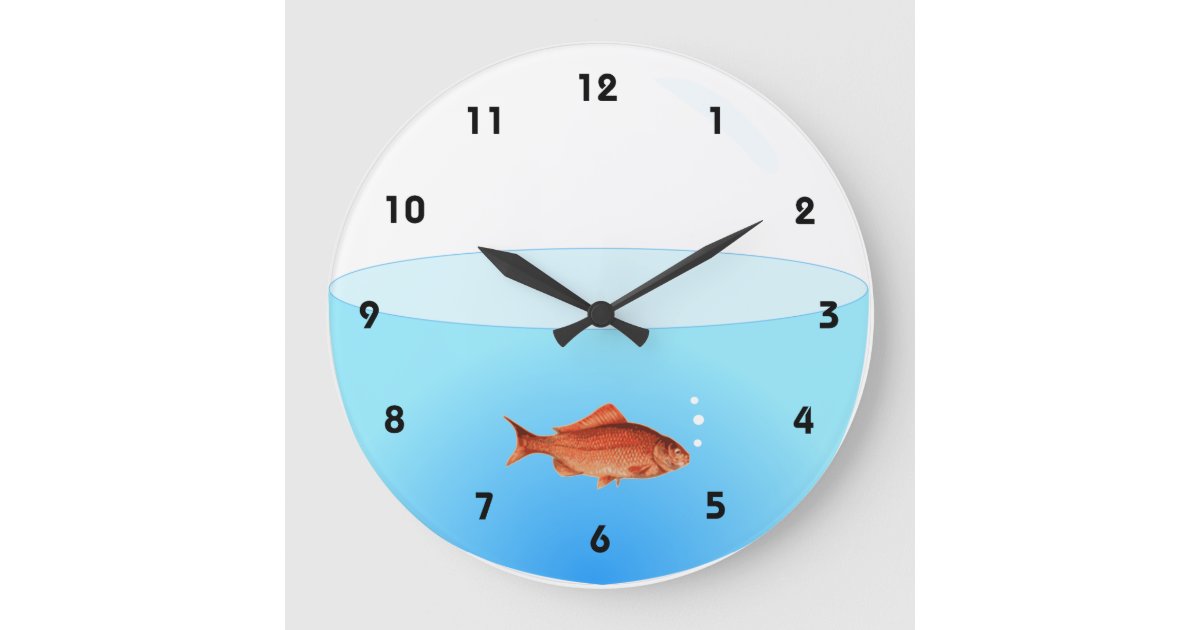 Goldfish Bowl Wall Clock with numbers | Zazzle