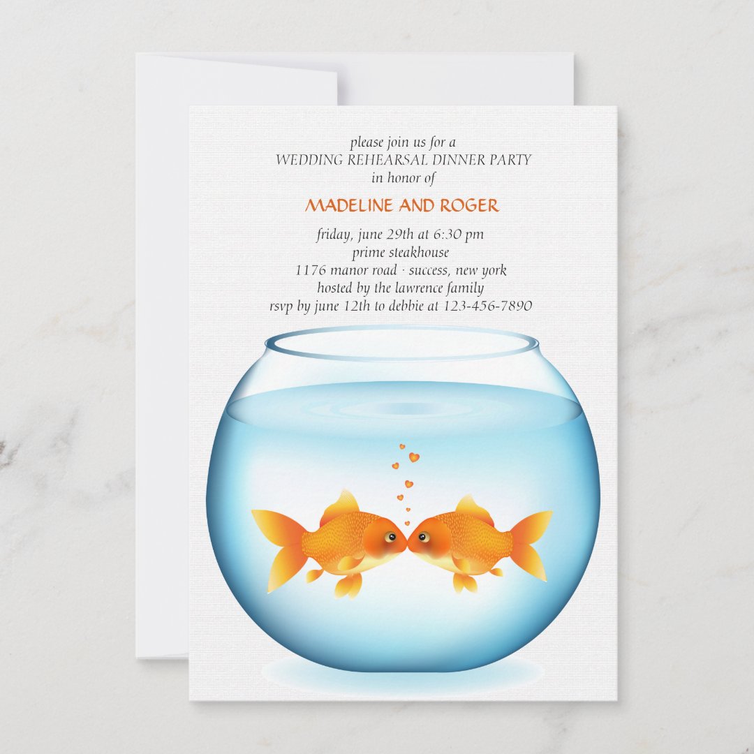 Goldfish Bowl Wedding Rehearsal Dinner Invitation | Zazzle