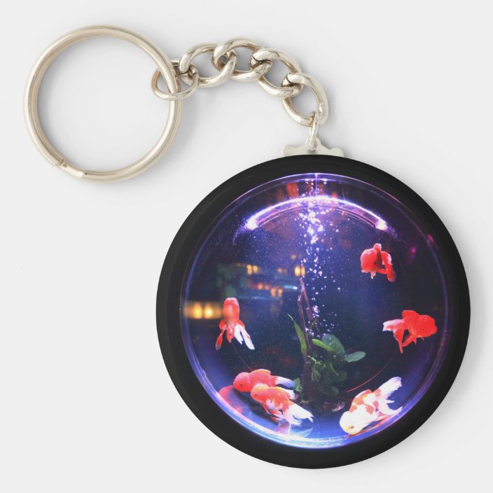 Goldfish in a fish bowl aquarium keychain | Zazzle.com