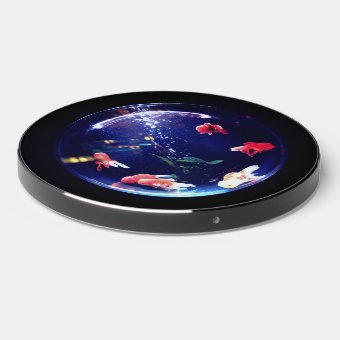 Goldfish in a fish bowl aquarium wireless charger | Zazzle