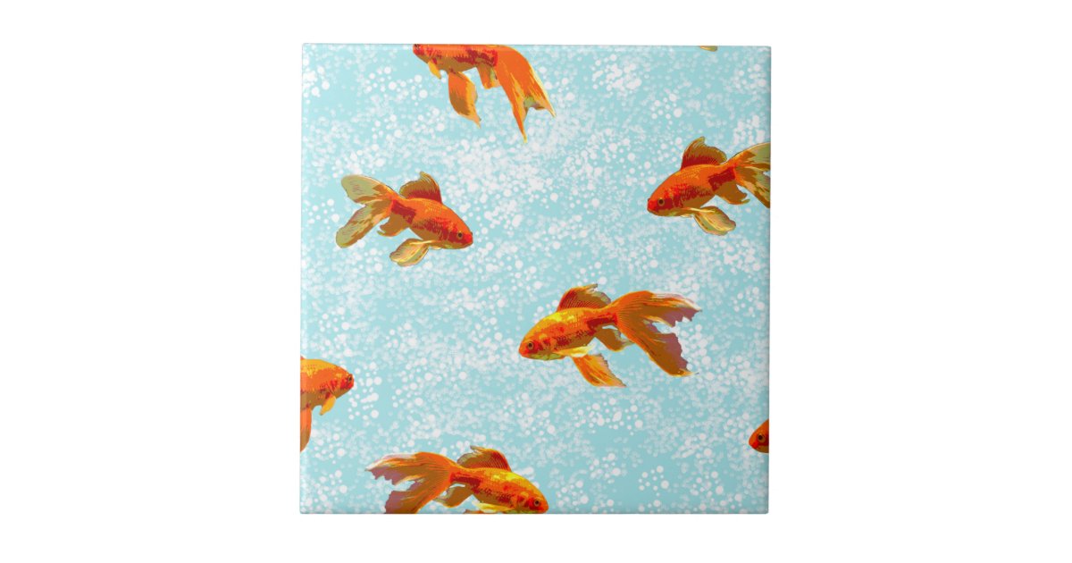 goldfish pattern ceramic tile | Zazzle