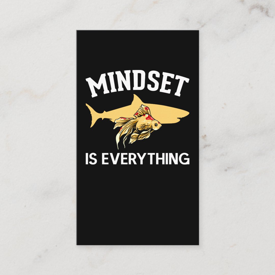 Goldfish Shark Mindset Motivation Business Card | Zazzle