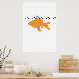 Goldfish Shark Poster/Print Poster | Zazzle
