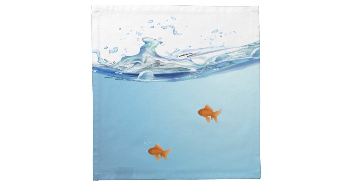 Goldfish under water aquarium cloth napkin | Zazzle
