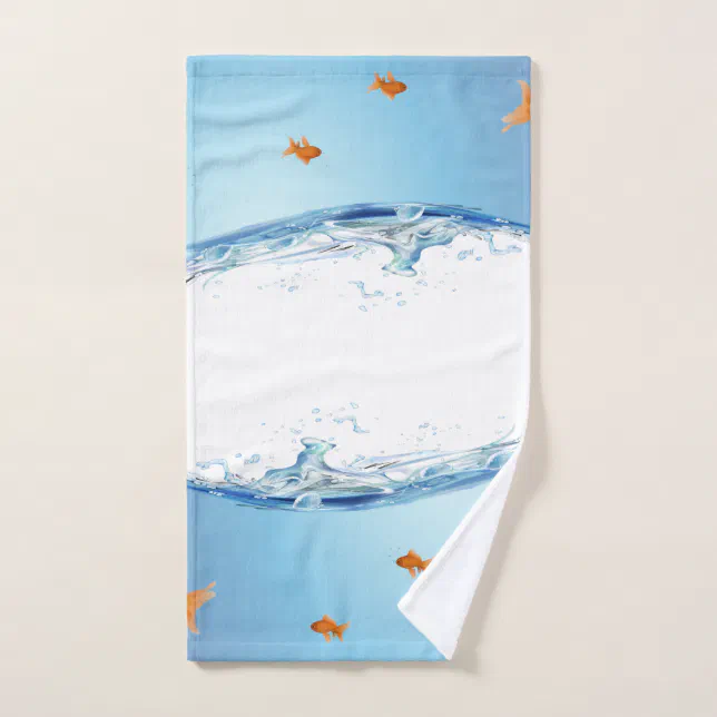 Goldfish under water aquarium hand towel | Zazzle