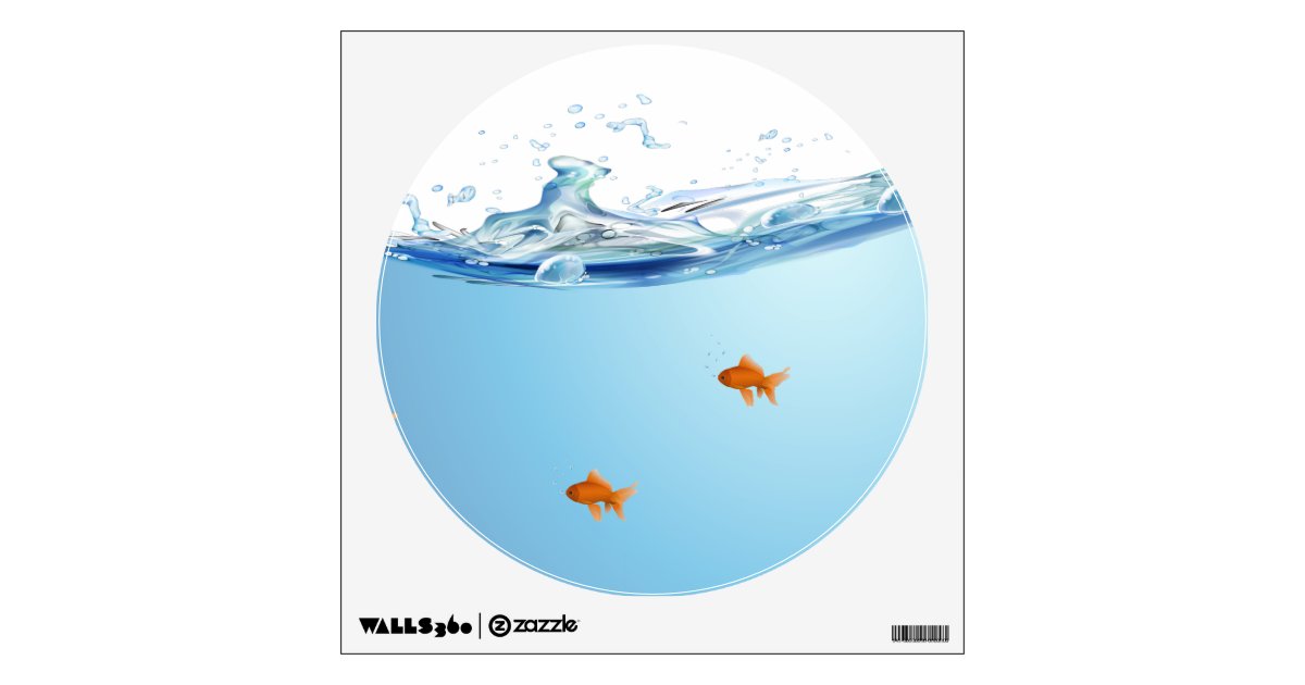 Goldfish under water aquarium wall sticker | Zazzle