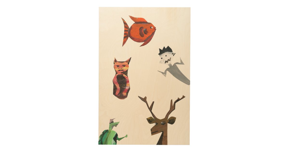 GOLDIE, BUCKY, TURTLE TOM, and NEVILLE Wood Wall Art | Zazzle