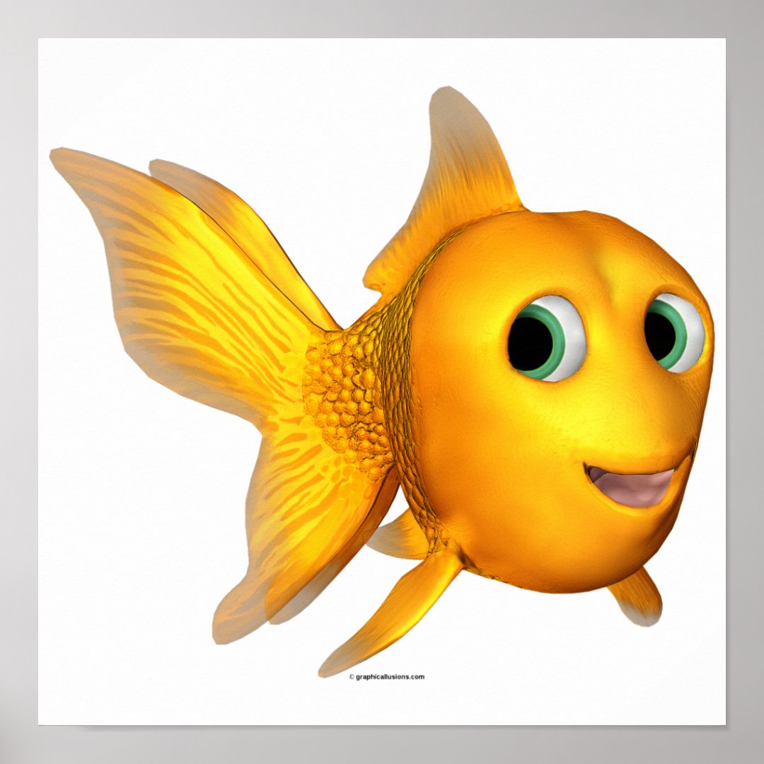 Goldie the Toon Goldfish Poster | Zazzle