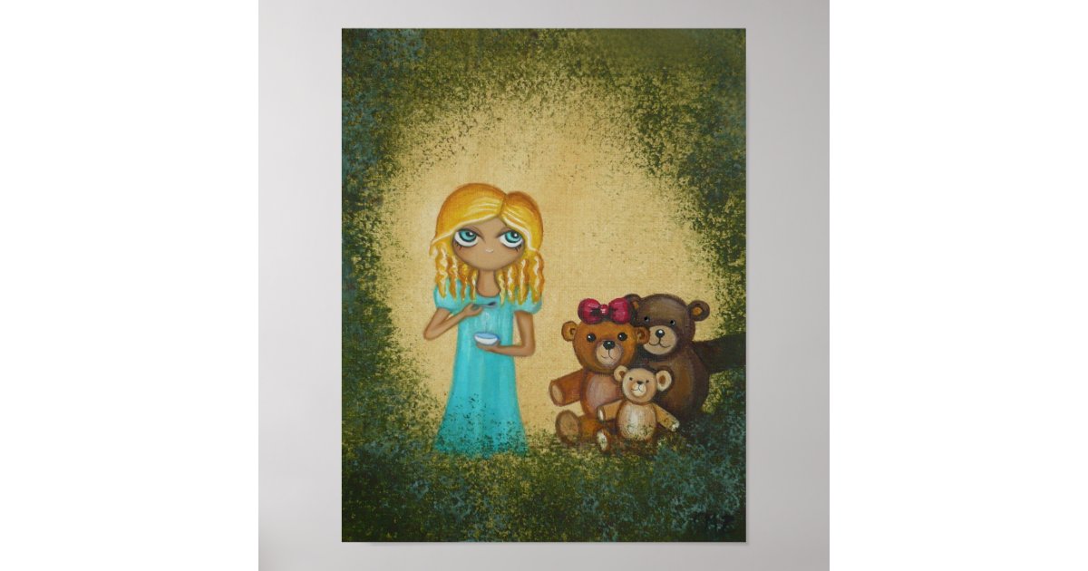 Goldilocks and Three Bears Art Poster | Zazzle