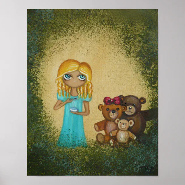 Goldilocks and Three Bears Art Poster | Zazzle