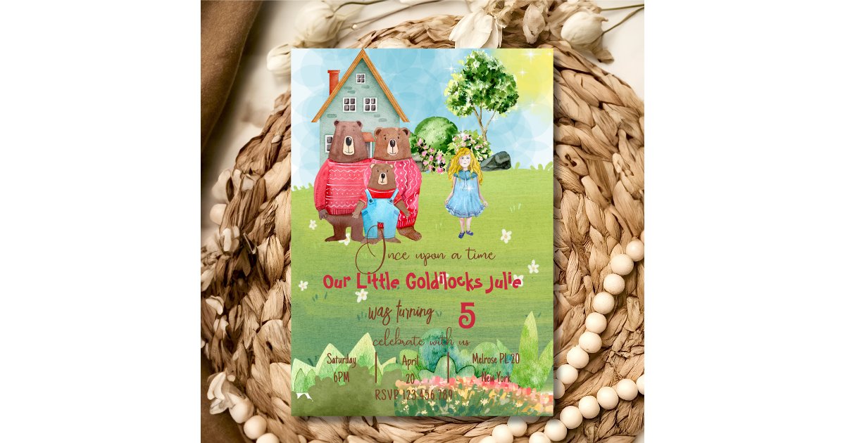 Goldilocks Birthday Invitation | Zazzle