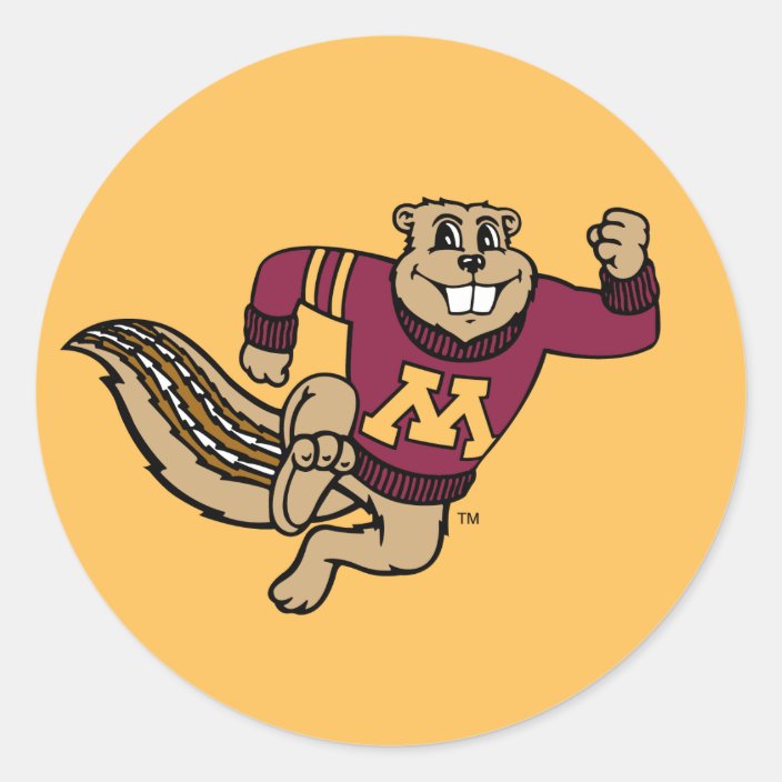 Goldy Gopher Classic Round Sticker | Zazzle.com