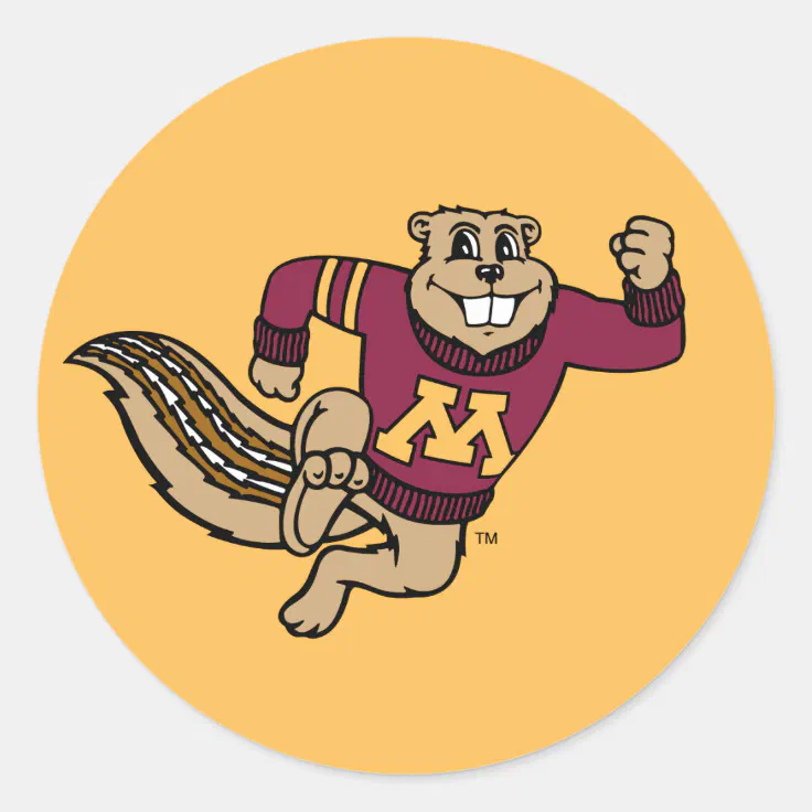 Goldy Gopher Classic Round Sticker | Zazzle