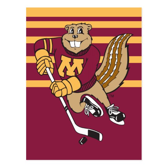 Goldy Gopher Hockey Postcard | Zazzle.com