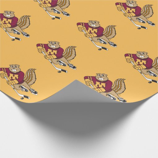 Goldy Gopher Hockey Wrapping Paper | Zazzle